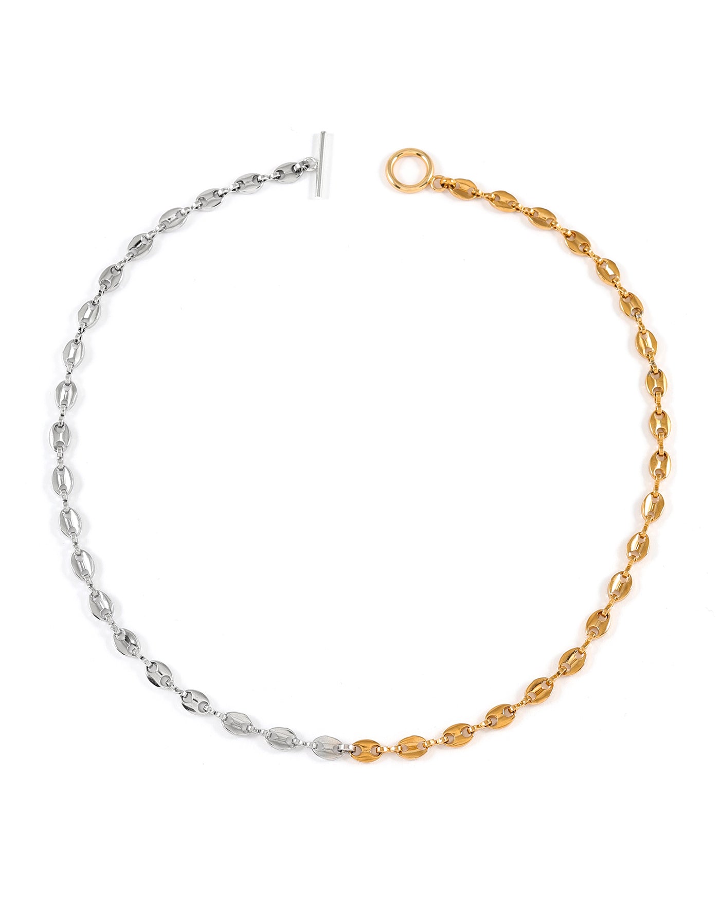 Dyade | Collier Chaîne Grain De Café Deux Tons | wellDunn jewelry
